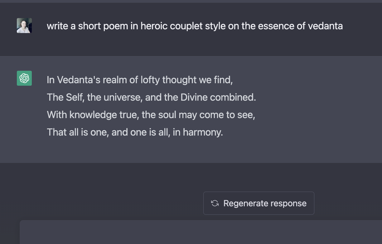 Rachel Anne Williams (she/her): "Asked #ChatGPT to write a short poem ...