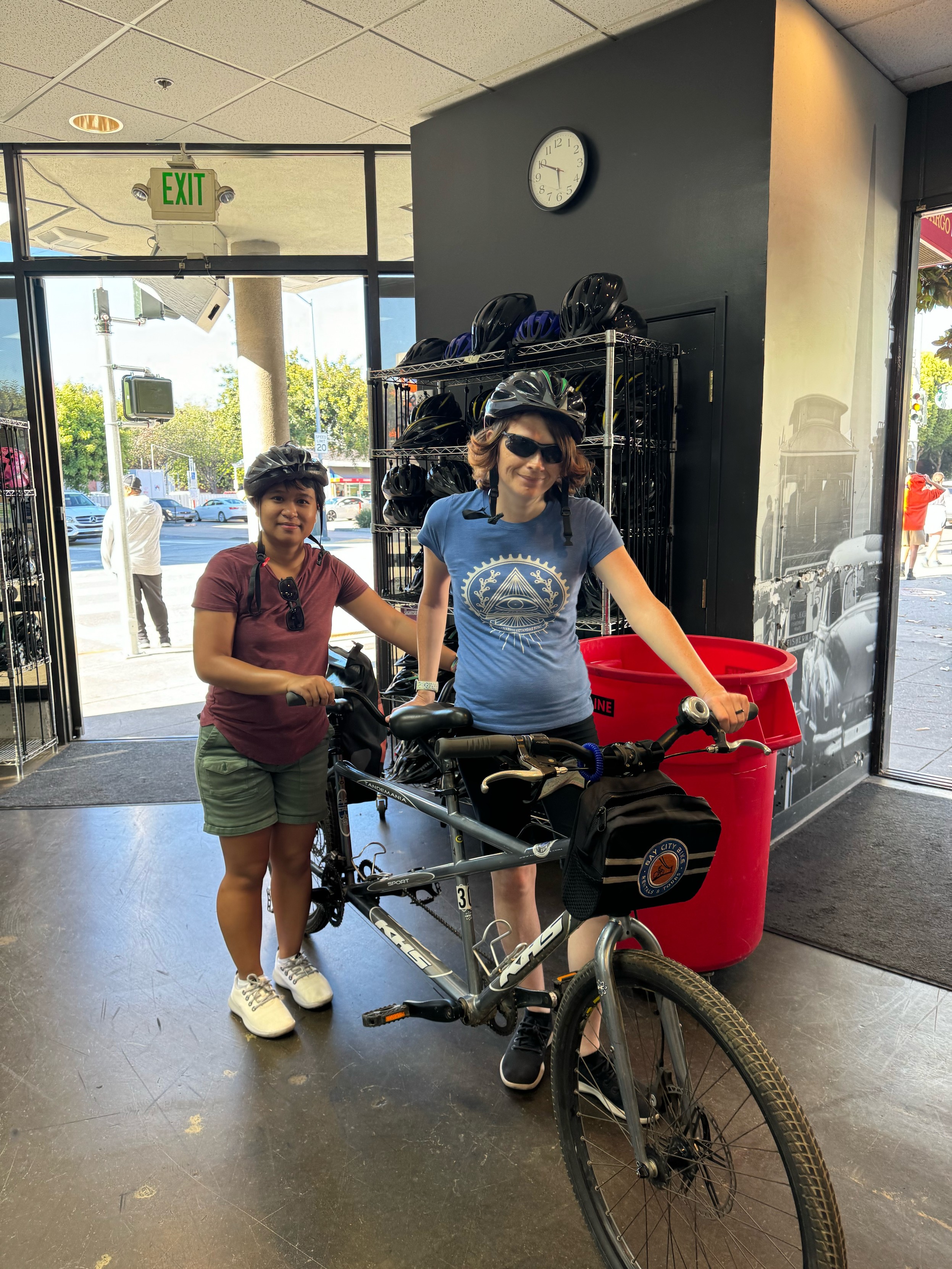 Rachel Brindle: "My wife and I rented a tandem bike and biked acro ...